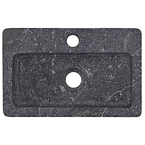 Wall-mounted Sink Gray 15"x9.4"x2.6" Marble,Marble WallMounted Sink: Modern Elegance for Your Bathroom or Washroom Bath Fixtures，Bathroom Sinks