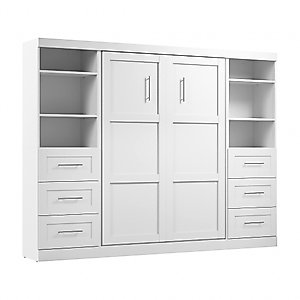 Bestar Pur Murphy, Space-Saving Wall Bed for Multipurpose Rooms, Full, White