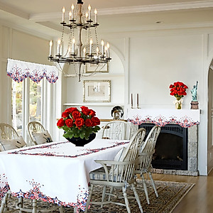 Simhomsen Embroidered Patriotic Mantel Shelf Top Scarf Runner for July 4th, American Independence Day and Memorial Day (70 × 17 inches)