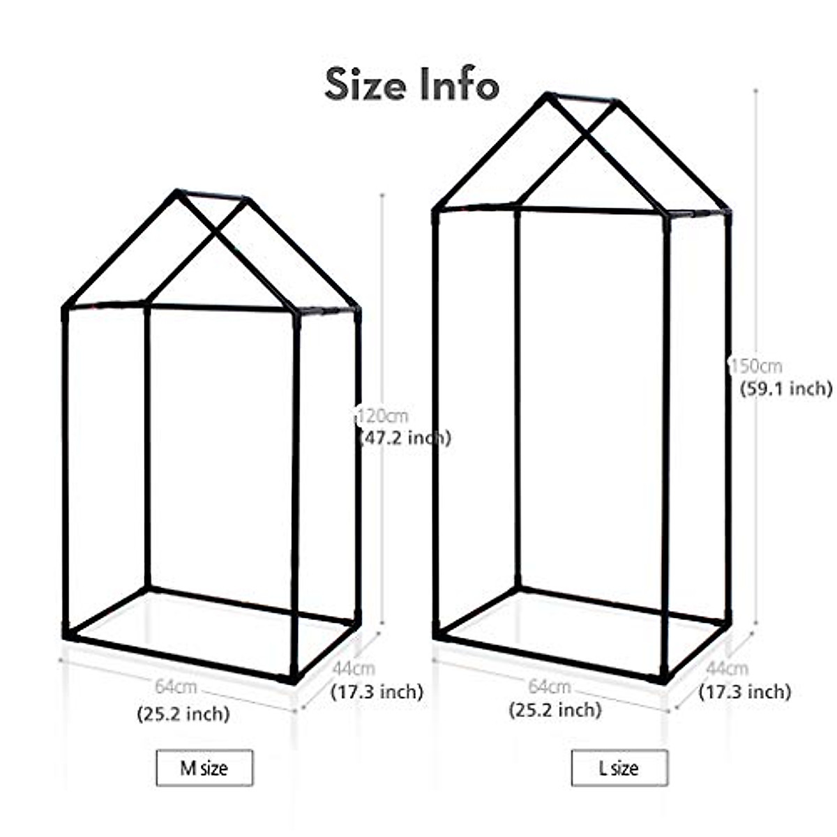 PETITE MAISON Kids Closet - Dress up Clothing Garmet Rack, Hanging Costume Organizer with Cute House Frame, Handmade Premium Quality, 25" x 17" x 47", Aluminium Super-Light, Medium Black