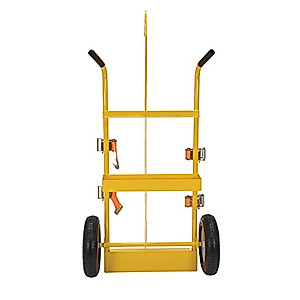Vestil CYL-EH Steel Torch Cart-Lift Eye with Pneumatic Wheels 23 in. x 34-1/2 in. x 66-3/8 in. 500 Lb. Capacity Yellow