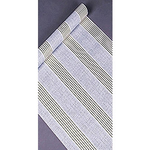 HOYOYO 17.8 x 78 Inches Self-Adhesive Shelf Liner, Self-Adhesive Shelf Liner Dresser Drawer Paper Wall Sticker Home Decoration, Grey Stripe