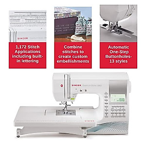 SINGER | 9960 Sewing & Quilting Machine With Accessory Kit, Extension Table - 600 Stitches & Electronic Auto Pilot Mode