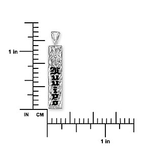 Sterling Silver Black Enamel Kuuipo Bar Reversible Pendant Necklace, 16+2" Extender