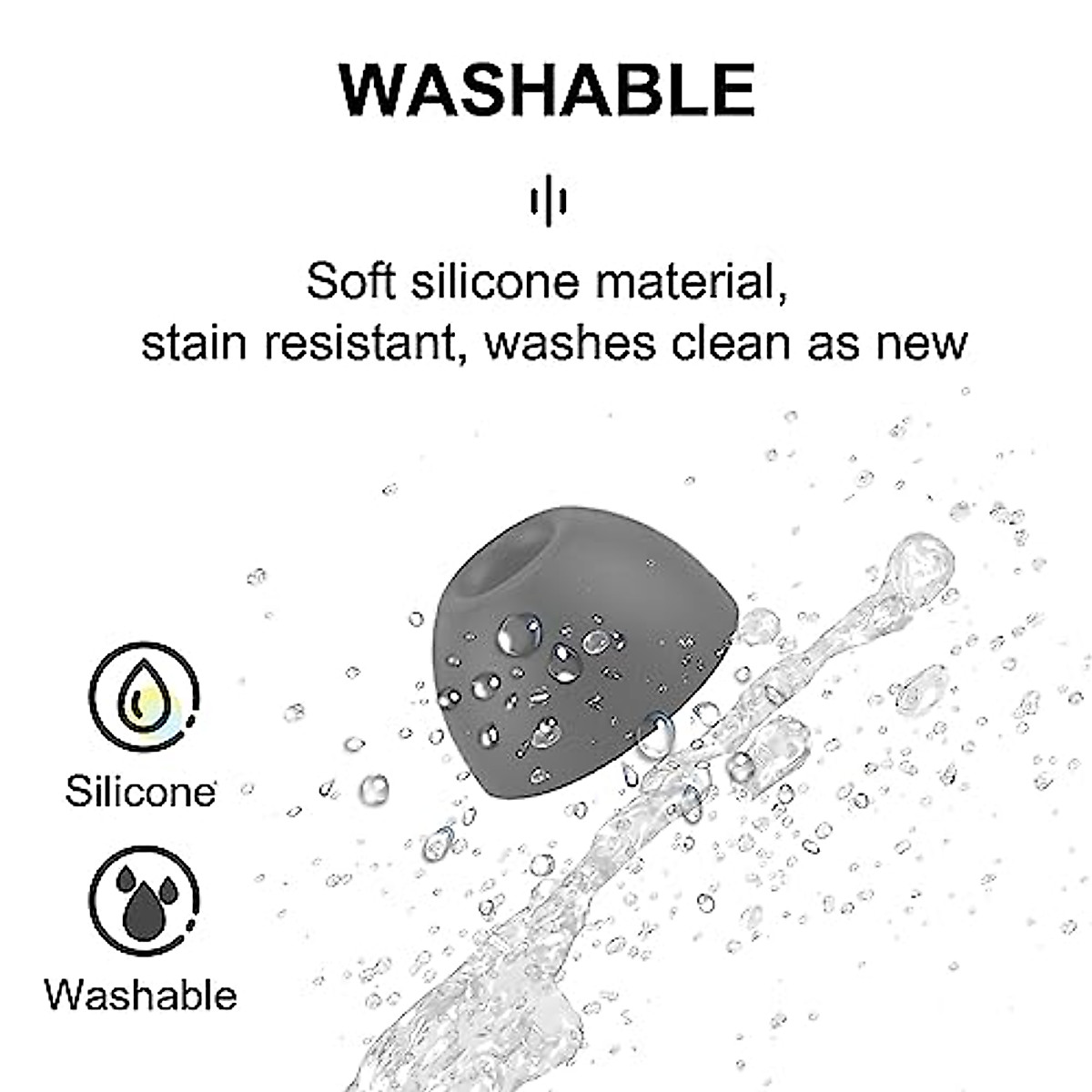 Aiivioll 6 Pack Silicone Ear Tips for Beats Fit Pro/Studio Buds/Studio Buds+ in Ear Tips Replacement Ear Tips S/M/L (Dark Gray)