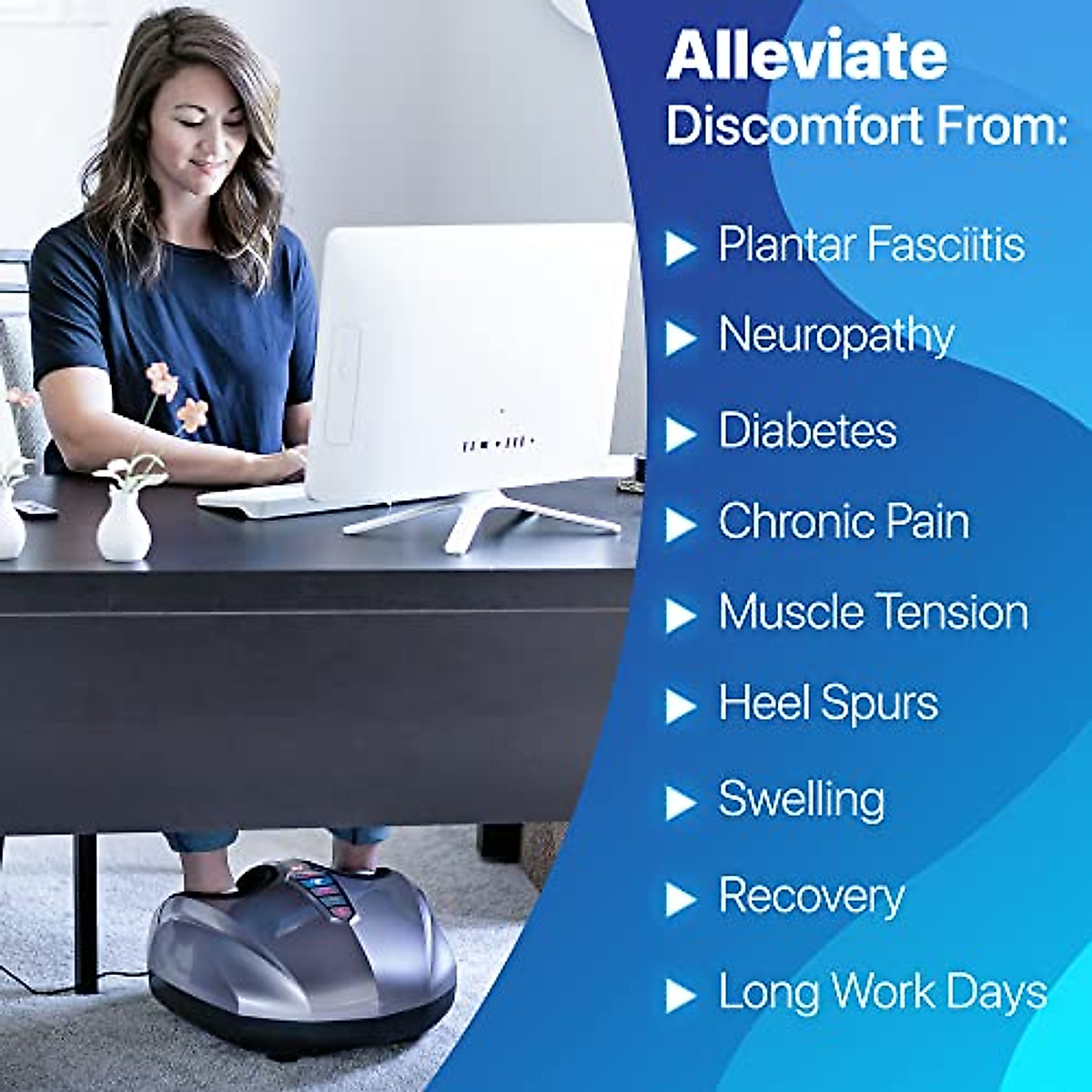 MIKO Foot Massager Machine with Deep-Kneading, Compression, Shiatsu, and Heat for Plantar Fasciitis, Neuropathy, Fits up to Men Size 13