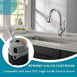 RP50587 Cartridge Valve for Delta DTS Faucet Cartridge Repair Kit, Kitchen Lavatory Shower Faucet Valve Assy, Works with DIAMOND Seal Technology Models Featuring Motion Cartridge with Allen Wrench