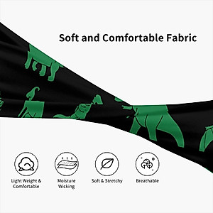 AMRANDOM Men and Women Sweatband Green Dinosaur Sports Sweatband Breatheable Sports Headband for Running, Cross Training, Yoga, Bike