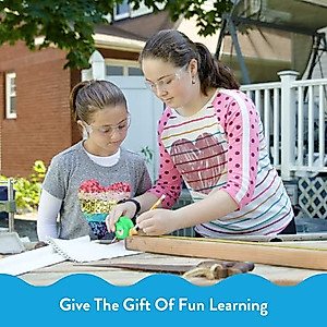 Handy Famm Kids 8 Ft Retractable Bird Measuring Tape - Level, Angle Finder, Easy Grip Latch & Durable Carrying Clasp - Cute Boys & Girls DIY STEM Learning Construction Project Measurement Tool, Green