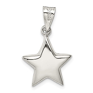 Sonia Jewels 925 Sterling Silver Star Charm Pendant - 23mm x 16mm