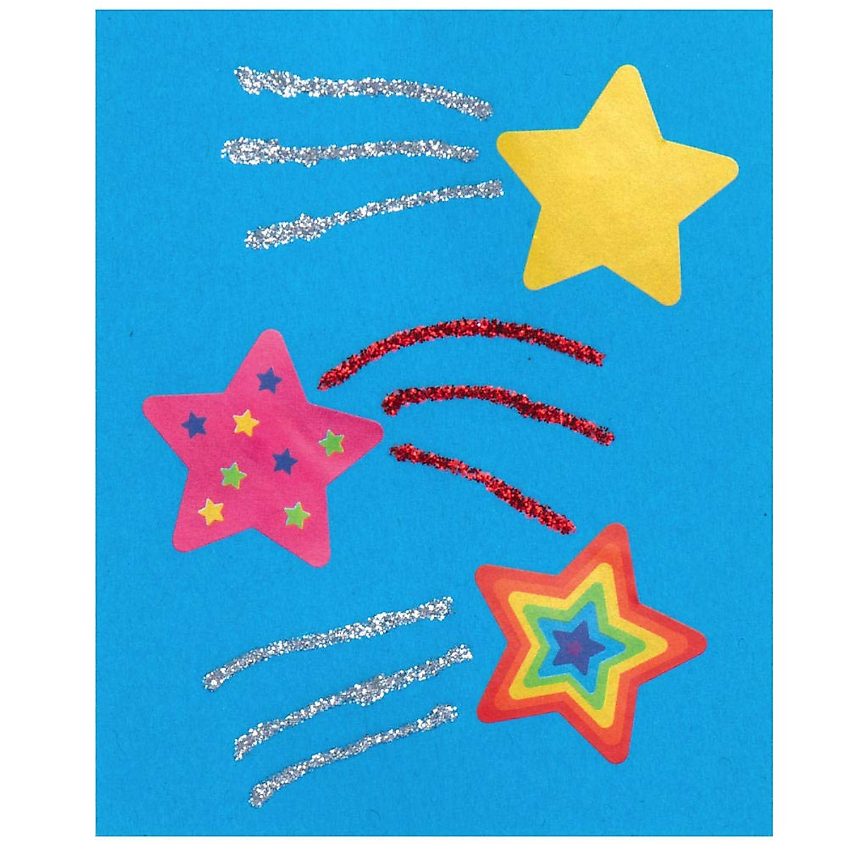 Baker Ross AX419 Star Sticker Roll Value Pack - Pack of 600, Kids Stickers, Ideal for Children's Arts and Crafts Projects, Great for Card Making and Scrapbooking