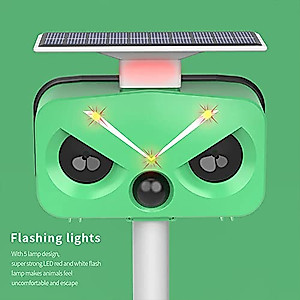 Ultrasonic Animal Repeller, Ultrasonic Solar Pest Repeller Outdoor with Motion Sensor and Sound,Waterproof Device for Garden, Farm, Yard, Dogs, Cats, Birds and More