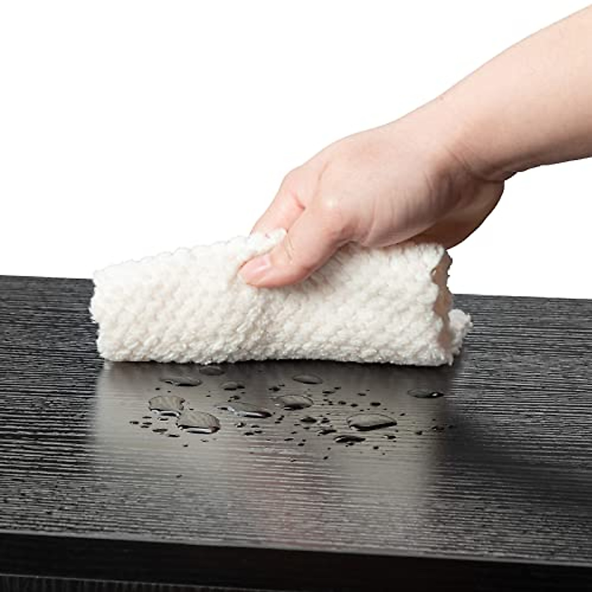 JOPESA Black Wood Grain Density Board Three Drawers Wooden Filing Cabinet