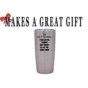 Rogue River Tactical Funny Sarcastic Office Work 20 Oz. Travel Tumbler Mug Cup w/Lid Vacuum Insulated Hot or Cold Multitasking