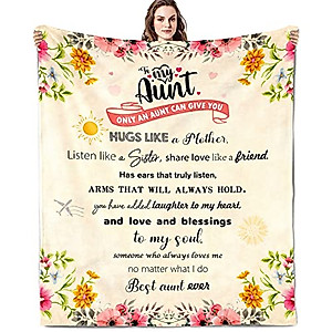 Tsefiwo Mothers Day Aunt Gifts Throw Blanket - Aunt Gifts from Niece - Birthday Gifts for Aunt - Best Aunt Ever Gifts - Gifts for Aunts from Niece - Auntie Gifts 60x50 Inch