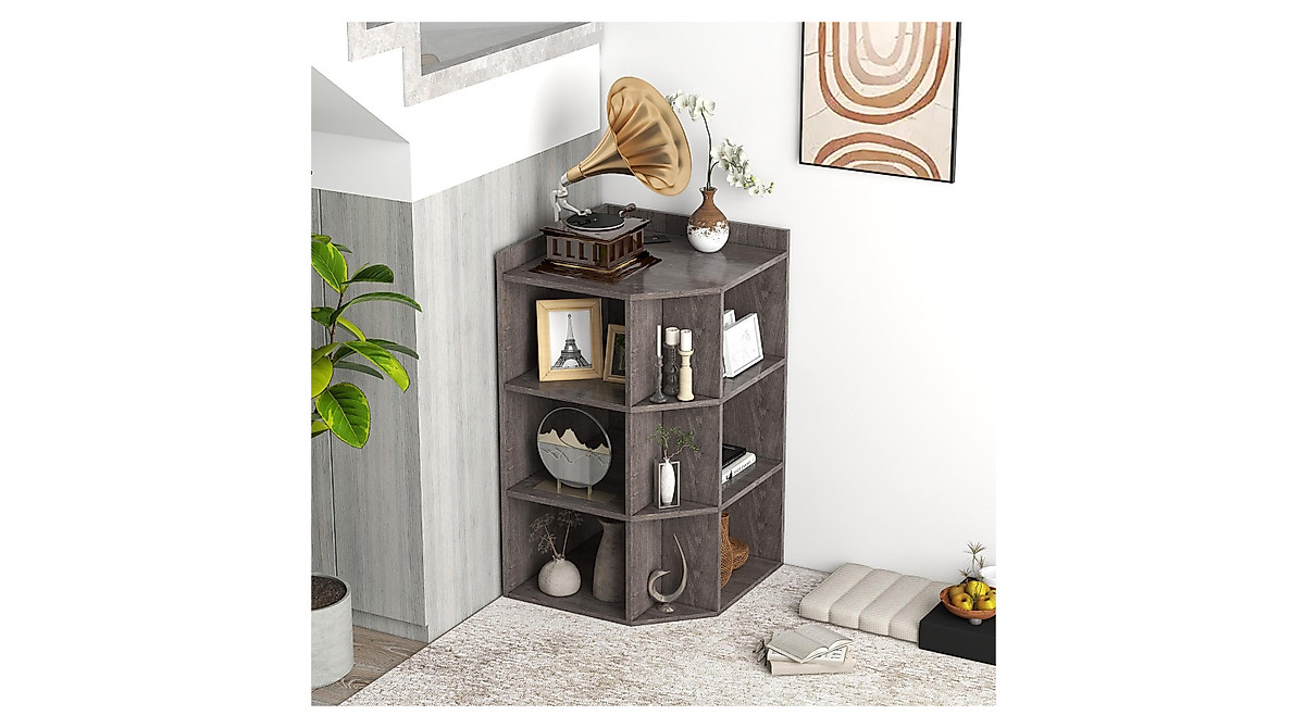 Byroce 9 Cube Corner Cabinet - Space-saving Storage & Charging Station