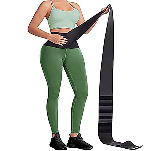 UliUli Waist Trainer for Women Tummy Control Stomach Wraps Lower Belly Fat Plus Size Under Clothes Seamless Sweat Band Faja Shapewear Waist Cincher Workout Gym