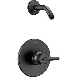 Delta Faucet Trinsic 14 Series Single-Function Shower Faucet Trim Kit, Matte Black T14259-BLLHD (Shower Head and Valve Sold Separately)