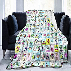 Loteria Blanket Super Soft Light Weight Cozy Warm Fluffy Plush Throw Blanket for Bed Couch Living Room 40x50 inch