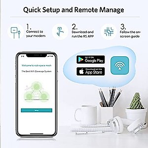 Mesh WiFi System - Mesh Router up to 6000 sq. Ft and 90 Devices Whole Home Coverage, 1200Mbps WiFi Mesh Network, WiFi Router/Extender Replacement, Gigabit Ports, Easy Setup, Parental Control (3 Pack)