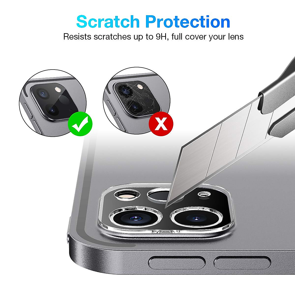 Tensea [3 Pack] for iPad Pro 12.9 11 2020 & 2021 Camera Lens Screen Protector, Anti-Overexposure Design, Tempered Glass iPad Pro 12.9 11 inch Screen Protector for Camera Lens, HD Clear, 3 Pack