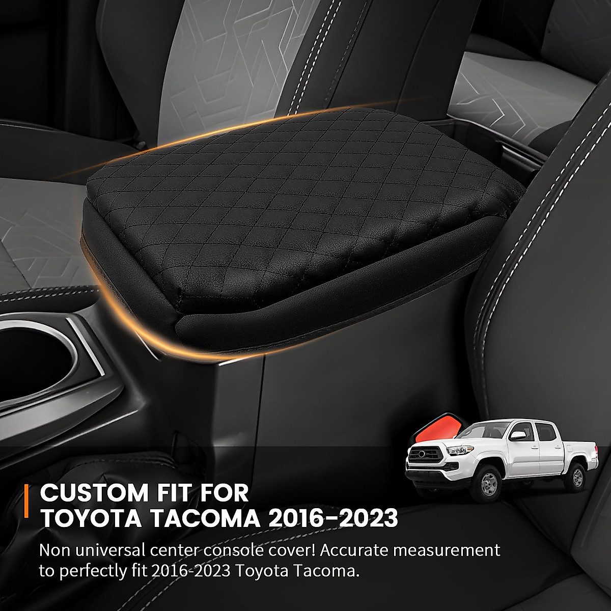 Rilsen Custom Fit for Center Console Cover Toyota Tacoma 2016-2023 Armrest Cover Center Console Pad Interior Accessories Car Armrest Seat Box Cover Protector
