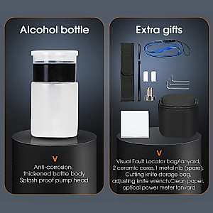 YICIZOL Visual Fault Locator,Optic Fiber Power Meter with FC,SC Connector, Optic Fiber Cleaver FTTH Tool Kits for CATV Engineering (FTTH-7S)