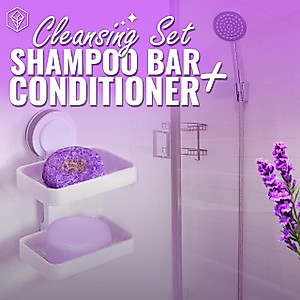 GREEN JOURNEY Lavender Shampoo and Conditioner Bar Set Sulfate-Free, Travel Size, Biodegradable Packaging (2)