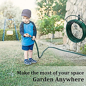 Deluxe Wall Mount Garden Hose Hanger Duty Metal Hose Holder Easily Holds 125 3/4’’ Hose Solid Steel Extra Bracing Forest Green