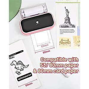 Phomemo M03 Portable Printer-2022 Bluetooth Portable Printer Photo Printer Wireless Portable Mobile Printer Thermal Printer Compatible with iOS + Android,Gift for Mom,Cute School Supplies-Pink