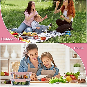 Homhut Glass Food Storage Containers with Lids 36oz Glass Meal Prep Containers Reusable Glass Bento Boxes for Adults Airtight for Microwave, Oven, Freezer and Dishwasher(4.5cup𝘅5pcs)