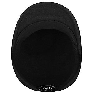 Kangol 507 Seamless Wool Hat, Flat Cap for Women and Men, Black, Large