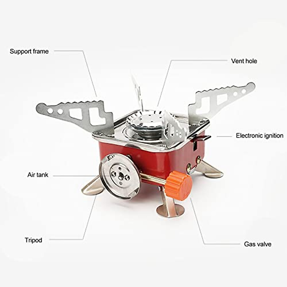 2800W Camping Stove Electronic Ignition Backpacking Stove Portable Butane Gas Stove with Storage Bag Durable Reliable for Outdoor Picnic Barbecue