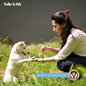 Fieldcrest Farms Nothin to Hide Flip Chips Chews for Dogs - All Natural Rawhide Alternative Treats for Dogs, Chicken, Beef or Peanut Butter Flavor Snack for All Breed Dogs (Beef, 8.5 Oz)