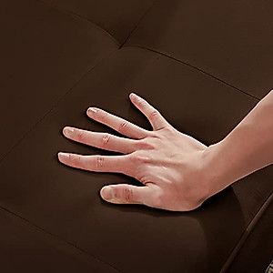 Convertible 3 in1 Loveseat Sofa Futon Couch Sleeper Pullout Chaise Lounge Recliner Chair Reversible Folding Daybed Guest Bed,2-Seat Sofá,Adjustable Back,600lb Capacity