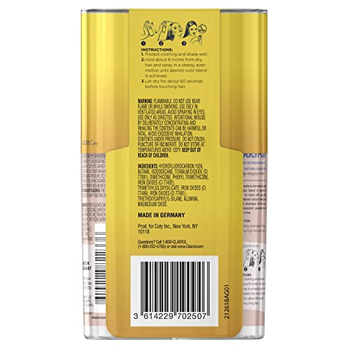 Clairol Root Touch-Up Temporary Spray, Dark Brown Hair Color, 2 Count (Packaging May Vary)