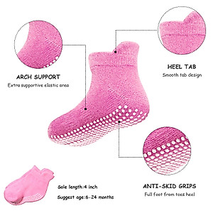 Geyoga 18 Pieces Baby Headband Newborn Socks and Mittens Sets Elastic Baby Essentials Boys Girls 0-6 Months (Wine Red, Pink, Yellow, Balsklish Green, White, Black)