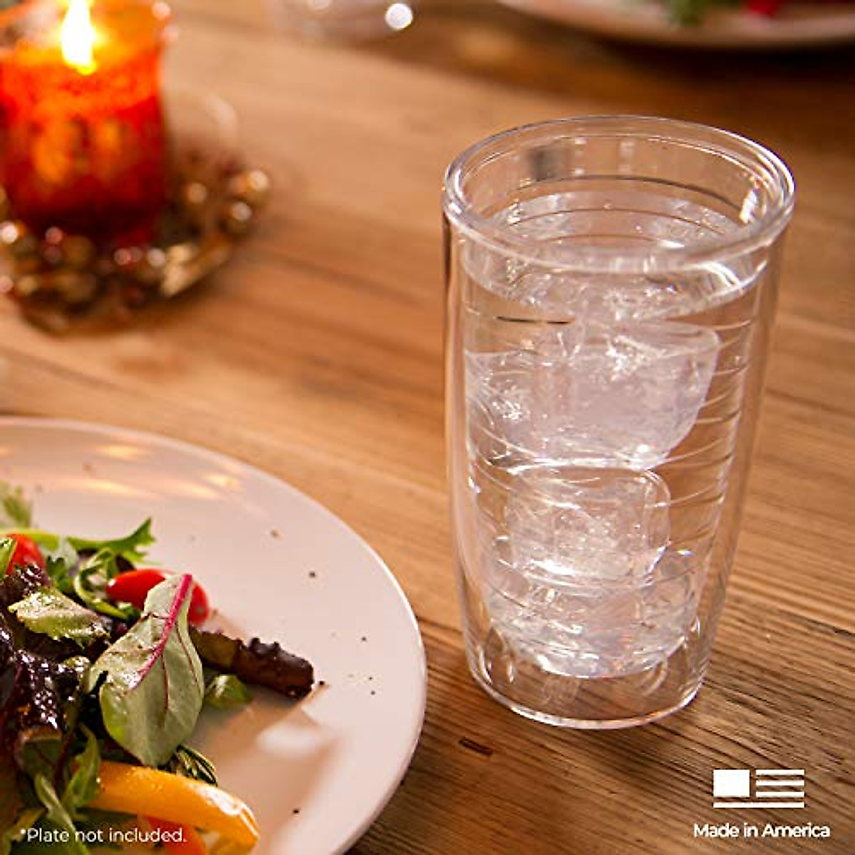 Tervis Yao Cheng - Merriment Geo Made in USA Double Walled Insulated Tumbler Cup Keeps Drinks Cold & Hot, 16oz, Clear