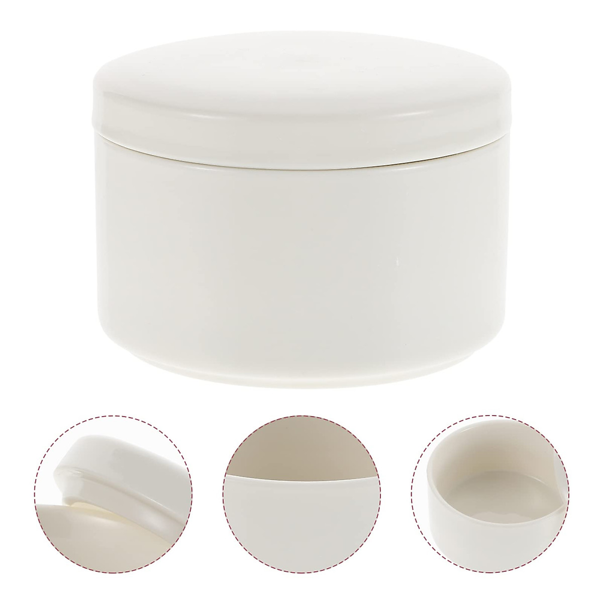 Zerodeko Ceramic Jewelry Box White Ceramic Jewelry Case Ring Holder Trinket Jewel Box for Wedding Anniversary Birthday Bridal Gift White