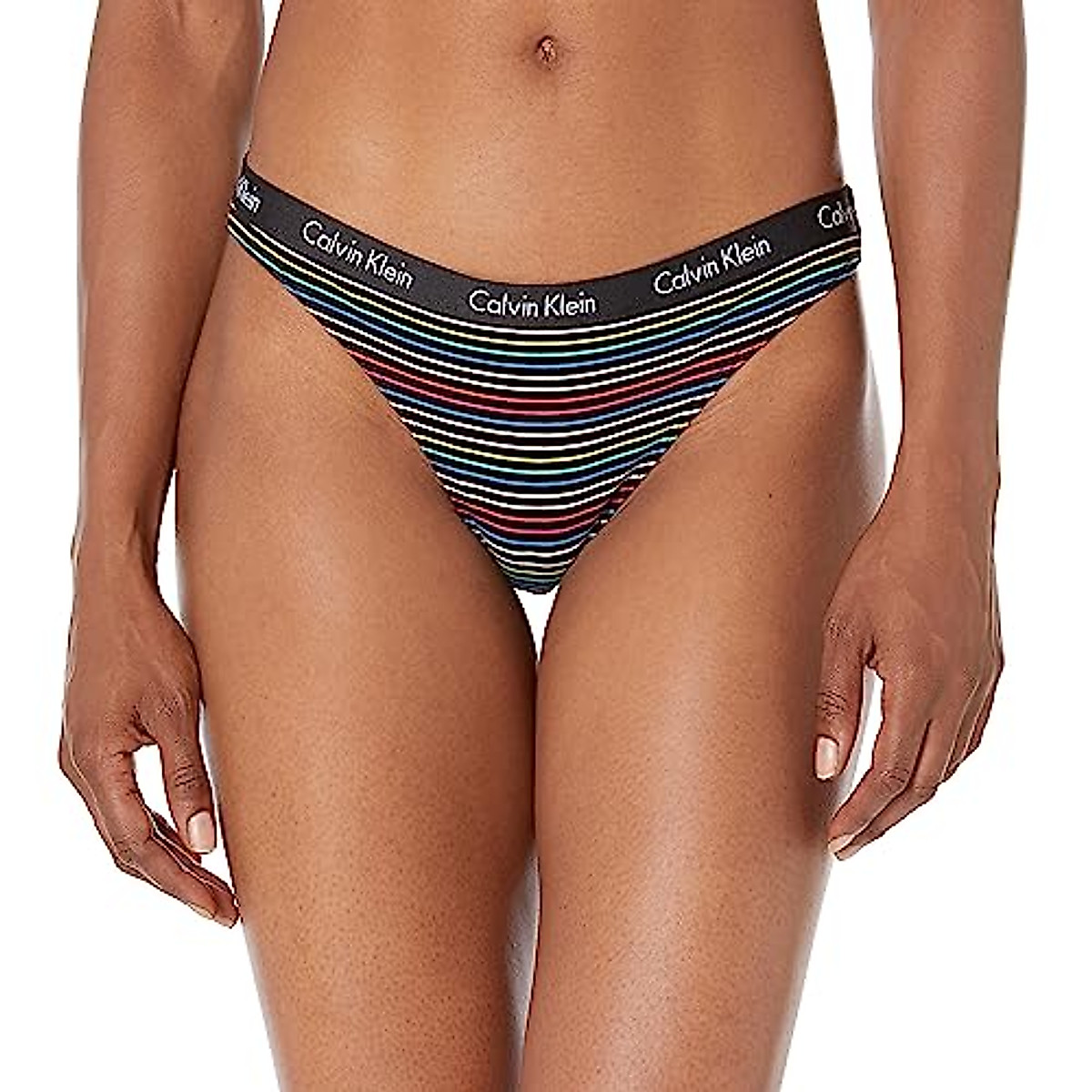 Calvin Klein Carousel Logo Pride Cotton Stretch Thong Panties, Multipa
