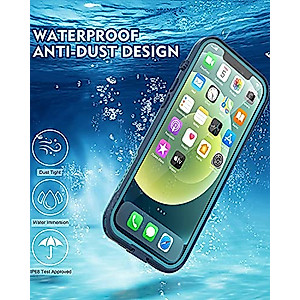 LOVE BEIDI Design for iPhone 12 Pro Max case Waterproof 6.7'', Full Body Shockproof Phone Case for iPhone 12 Pro Max Case with Screen Protector, Dust Proof Cover for iPhone 12 Pro Max (Turquoise)