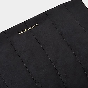 KATIE LOXTON Kayla Quilted Womens Medium Vegan Leather Clutch Purse Pouch Black