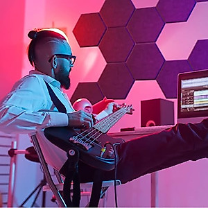 12 pack Sound Proof Foam Panels, 12"X 12"X 0.4",Acoustic Panels Self-Adhesive,Soundproof Wall Panels High Density,Acoustic Panels Sound Absorbing for Wall Decoration and Acoustic Treatment-white-12p