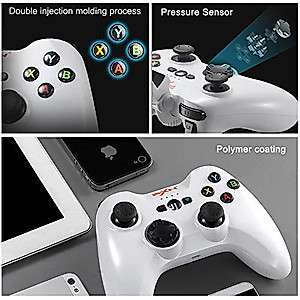 PXN Mfi Game Controller for Iphone Speedy(6603) IOS Gaming Controllers for Call of Duty Gamepad with Phone Clip for Apple TV, Ipad, IPhone (White)