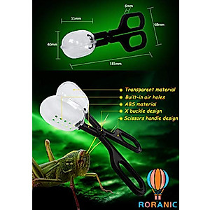 Reptile Feeding Tongs,Bug Tweezers for Kids Adults,Plastic Anti-static Curved Tweezers Feeding Tool,Cleaning Supplies & Tweezers for Cricket Clamp Bug Scooper Snake Lizard Gecko Bearded Dragon (Black)