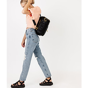 FAWN DESIGN The Original Diaper Bag, Faux Leather Diaper Bag Backpack, Adjustable Detachable Straps, 12 Pockets, Large Capacity Baby Bag for Mom, 13 x 13.5 x 7 inches (Bag Only)