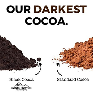 Black Cocoa Powder (1 lb) Bake the Darkest Chocolate Baked Goods, Achieve Rich Chocolate Flavor, All-Natural Substitute for Black Food Coloring, Dutch Processed Cocoa Powder, Fair Trade Certified, Unsweetened, Extra Dark