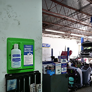 PhysiciansCare Wall-Mountable Eyewash Station with Single Bottle of Eye Wash Solution, 16 oz