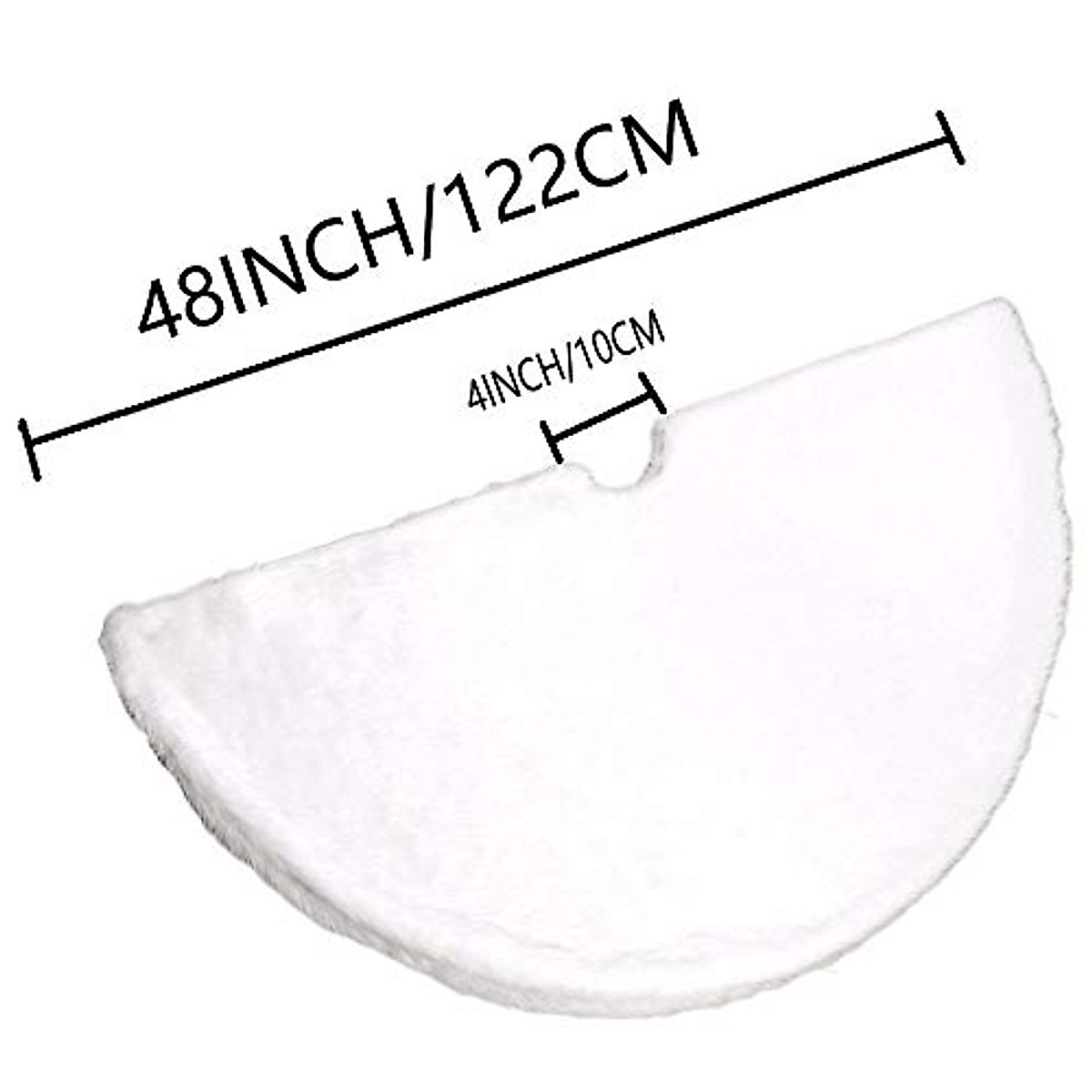 AOGU 48 Inch Faux Fur Christmas Tree Skirt White Plush Skirt for Merry Christmas Party Christmas Tree Decoration