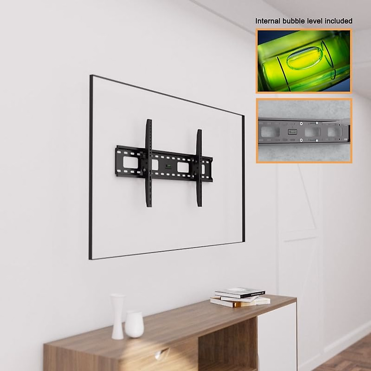 Ultra Slim Flat TV Wall Mount Bracket for LG OLED77B2PUA 77" B2 Smart OLED 4K UHD TV Low 1.4" Profile Design, Heavy Duty Steel, Flush to Wall, Simple Install